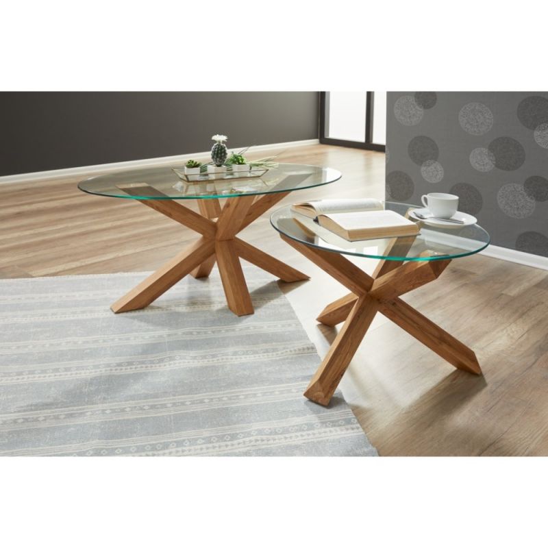 Coffee Table Agerby O60 Glass OakOnline Kuwait JYSK